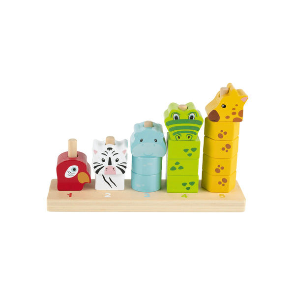 Playtive Educational Wooden Toys Insert and Stack Animals- Baby Bamboo
