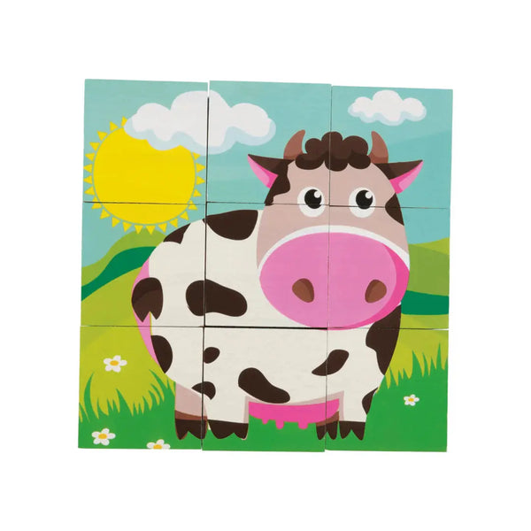 Playtive Puzzle Cubes 9 Pieces Educational Fun- Baby Bamboo