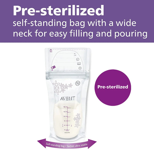 Philips AVENT Breast Milk Storage Bags, Clear, 6 Ounce, – Baby Bamboo